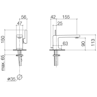 Dornbracht LULU Waschtisch-Einhandbatterie Ausladung 15,5 cm mit ...