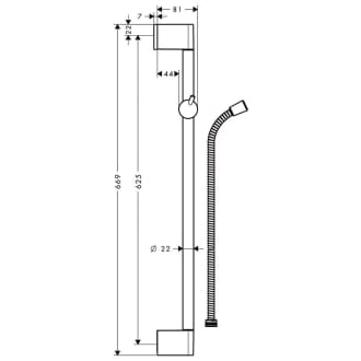 hansgrohe Unica Crometta Brausenstange 65 cm 27615000 - MEGABAD