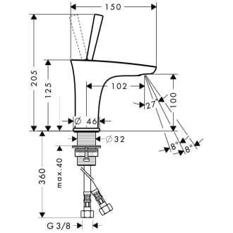 hansgrohe PuraVida Einhebel-Waschtischmischer 100 mit Push-Open ...