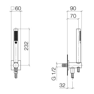 Dornbracht CL.1 Schlauchbrausegarnitur mit integriertem Brausehalter ...