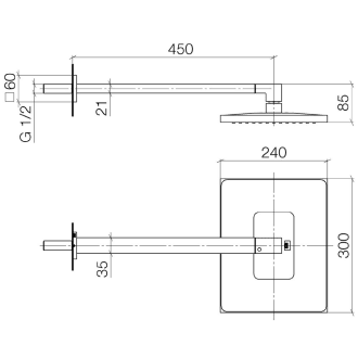 Dornbracht MEM Regenbrause mit Wandanbindung 28765980-00 - MEGABAD