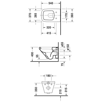 Duravit DuraStyle Wand-WC, Tiefspüler 2536090000 - MEGABAD