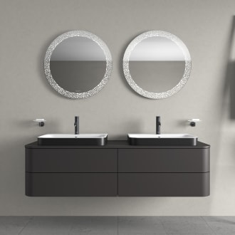 Duravit Happy D.2 Plus Aufsatzbecken 60 cm weiß/anthrazit matt, mit ...