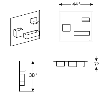 Geberit Group Magnettafel mit Stauboxen 500.649.01.2 - MEGABAD