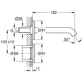 GROHE Essence E Infrarot-Elektronik für Waschtisch-Wandarmatur ohne ...