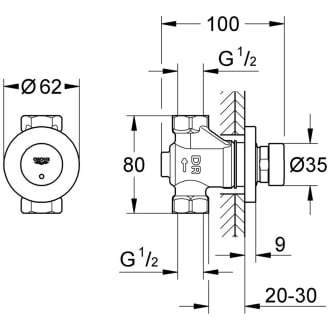 GROHE Euroeco CT Selbstschluß-Durchgangsventil 36268000 - MEGABAD