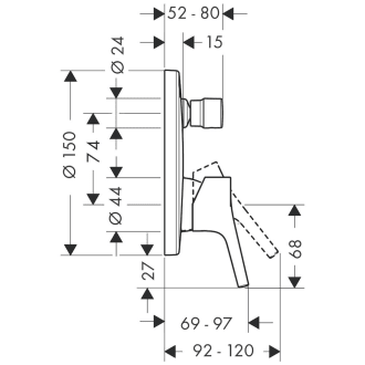 hansgrohe Talis S Einhebel-Wannenmischer UP 72405000 - MEGABAD