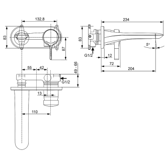 Ideal Standard Melange Wand-Waschtischarmatur A5591AA - MEGABAD