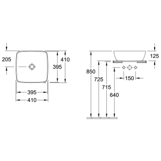Villeroy & Boch Artis Aufsatzwaschtisch, quadratisch 41784101 - MEGABAD