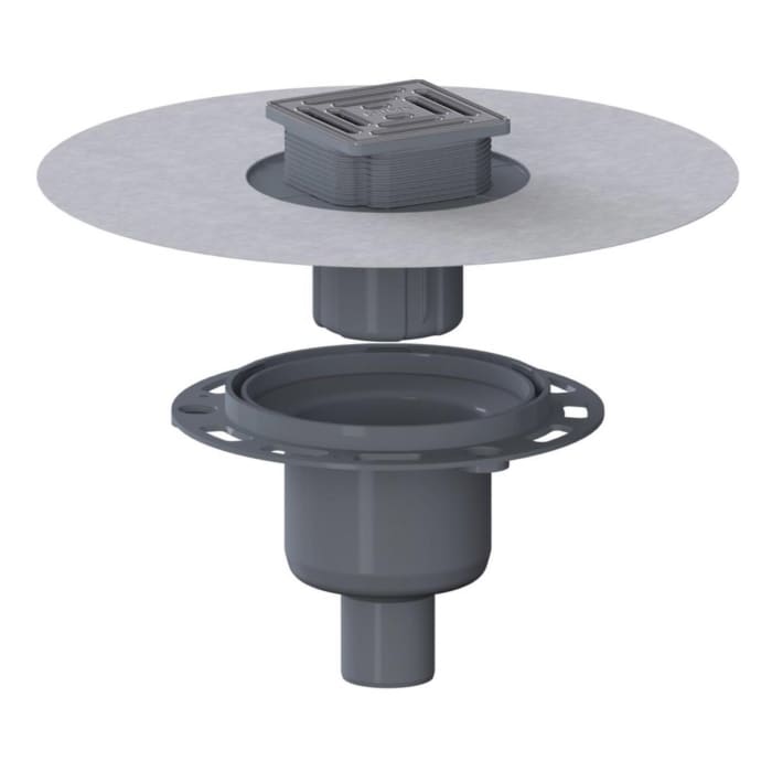 Dallmer Bodenablauf DallDrain Select senkrecht OM, DN 50/DN 100, 10 x 10 cm - MEGABAD