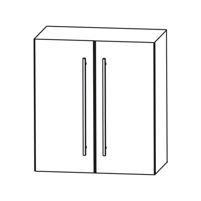 Puris Linea Oberschrank 60 x 15 x 64 cm mit 2 Türen, Griff 350 - MEGABAD
