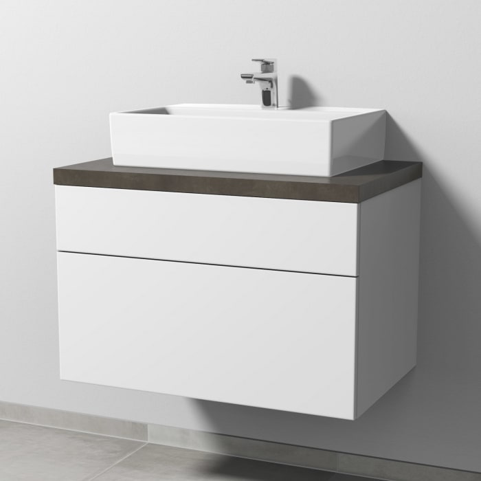 Sanipa 2morrow Badmöbel-Set 80,4 cm mit Keramik-Waschtisch Memento 2.0 ...