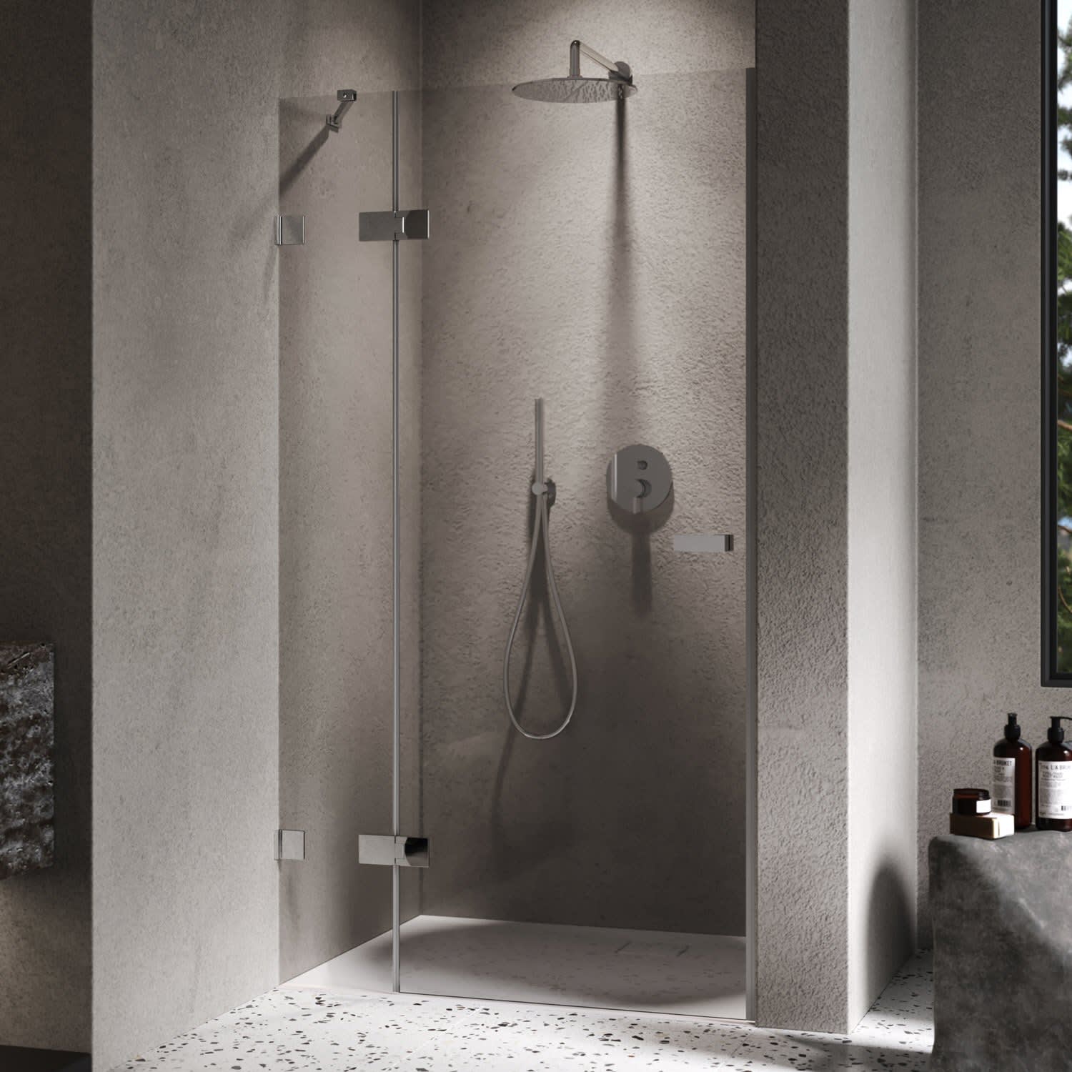 ALLUVION Imperium Schwingtür mit festem Segment in Nische 70-120 x 120 ...