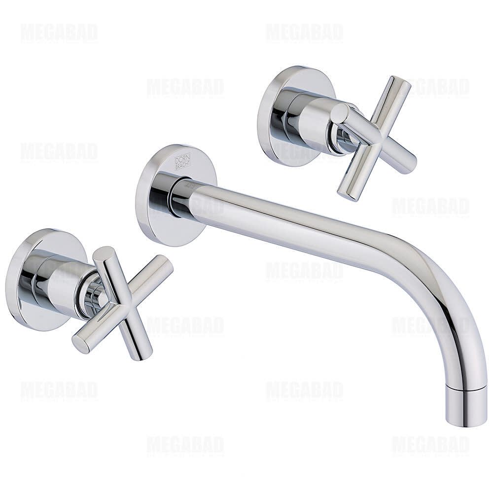 Dornbracht Tara. Dreiloch-Waschtisch-Wandbatterie 36712892-00 - MEGABAD