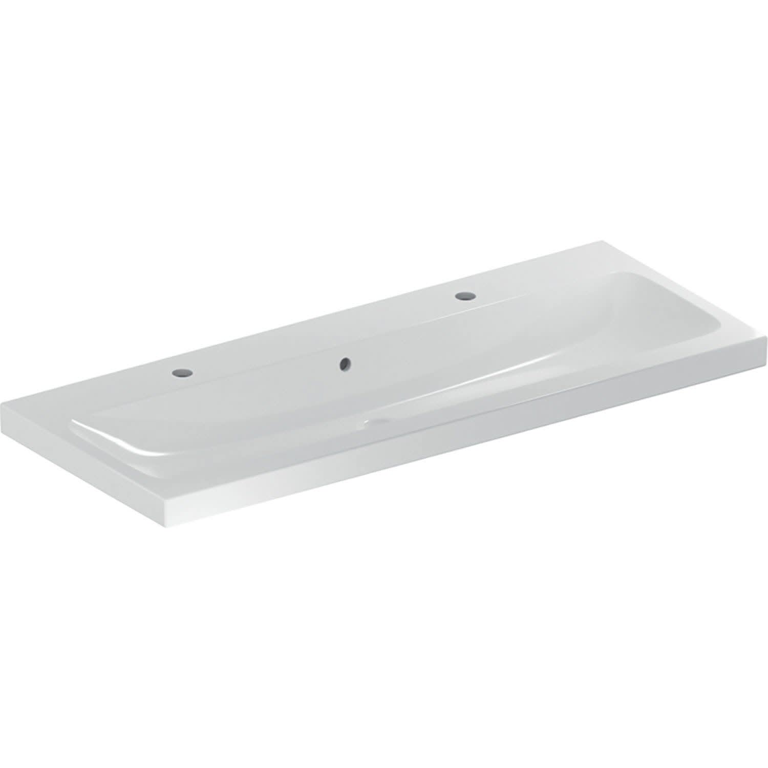 Geberit iCon Light Waschtisch 120 cm mit 2 Hahnlöchern und Überlauf 501 ...