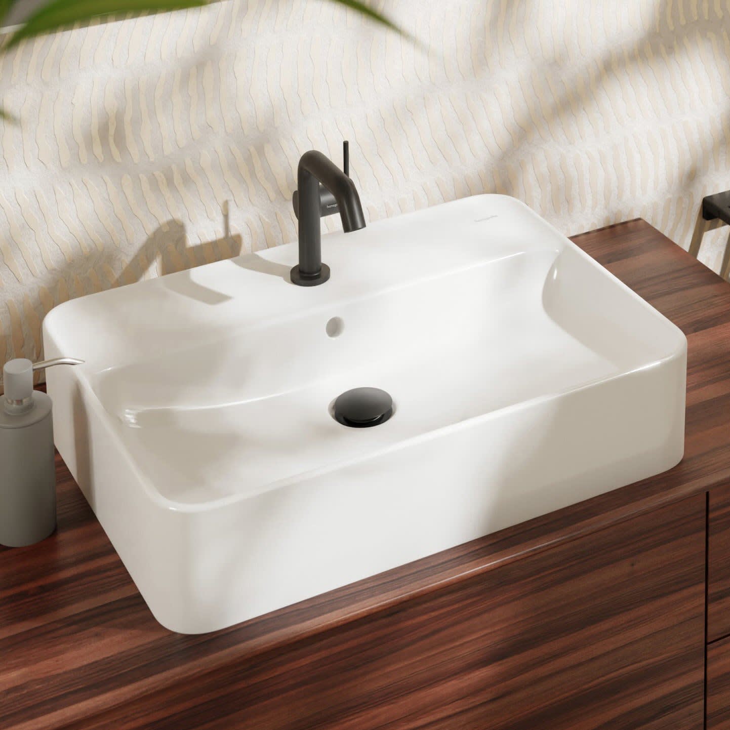 hansgrohe Xuniva Q Aufsatzwaschtisch 60 x 45 cm, mit 1 Hahnloch und ...