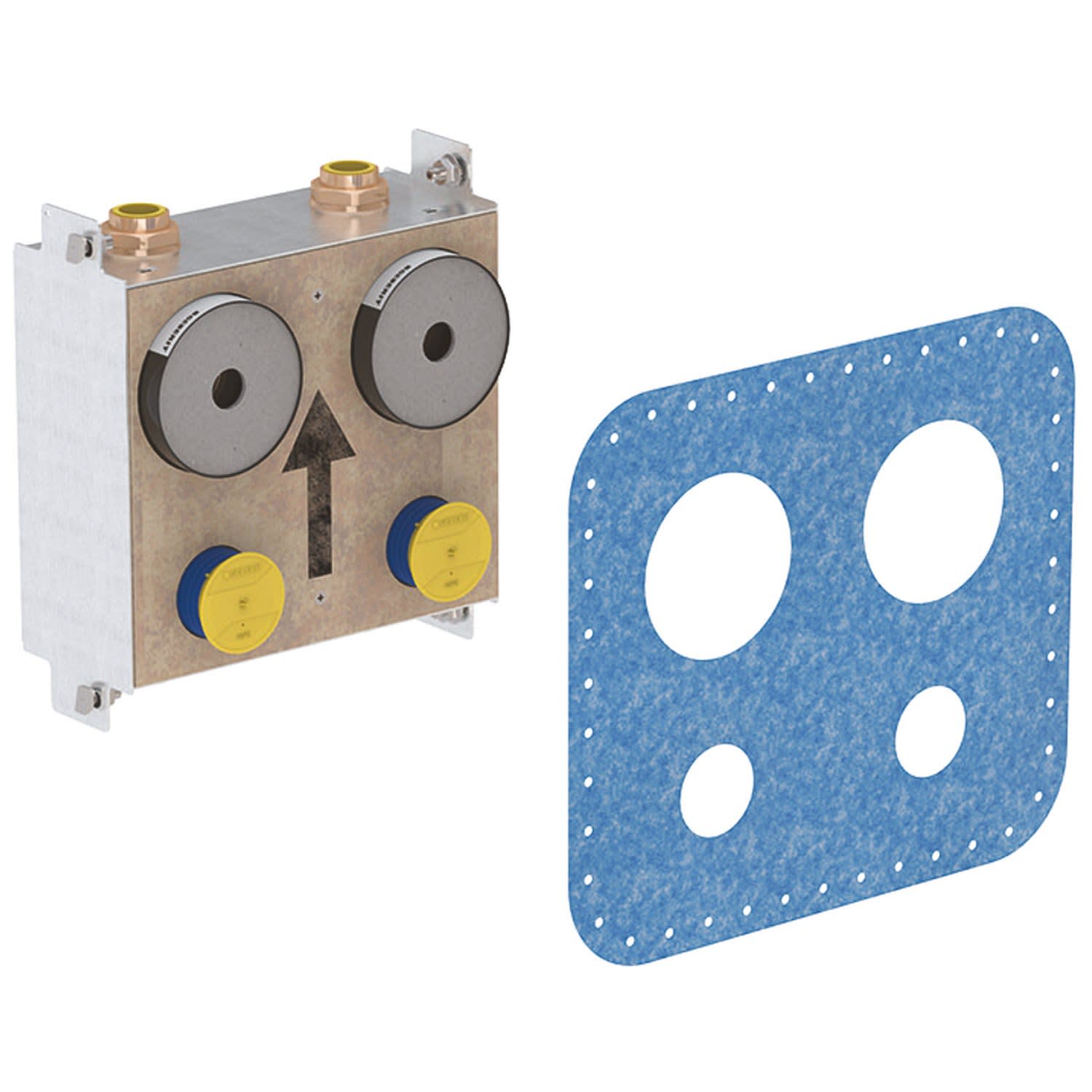 Geberit GIS Montageplatte mit zwei Wasserzählerstrecken mit UP ...