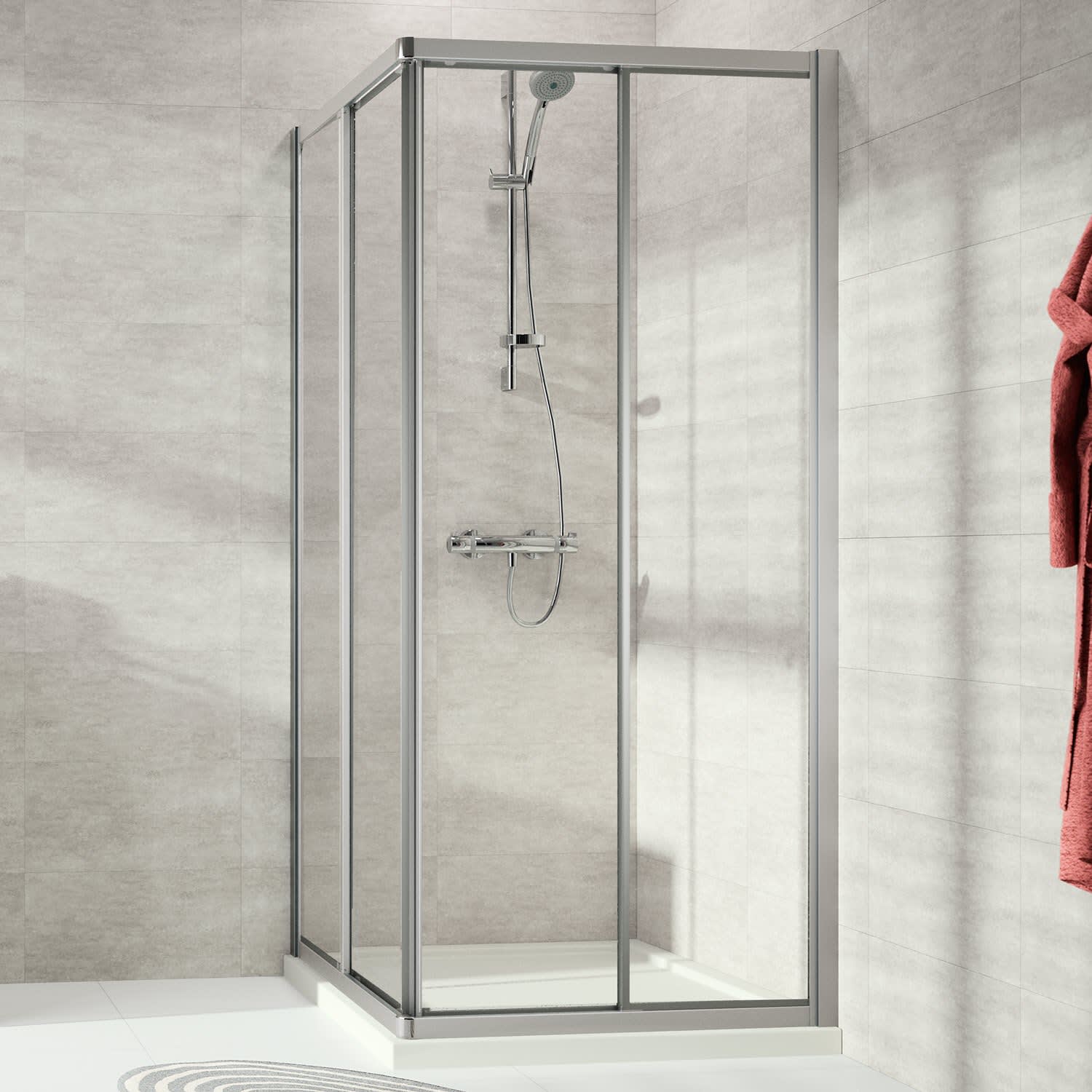 HÜPPE Alpha 2 VG Gleittüreckeinstieg 2-tlg., B: 60-125 H: 120-200 cm A22080087321 - MEGABAD