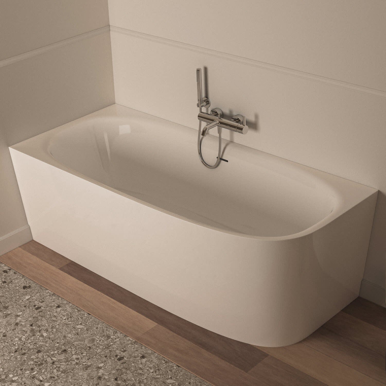 Ideal Standard Dea D-Form-Badewanne 180 x 75 cm, Wandanbindung links ...