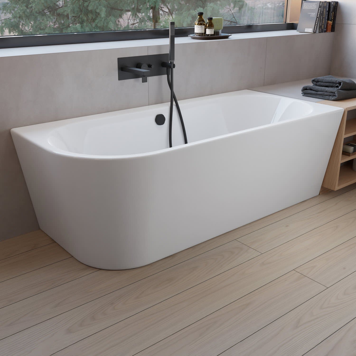 pianura Valentina Eckbadewanne 180 x 80 cm mit Ecke rechts - MEGABAD