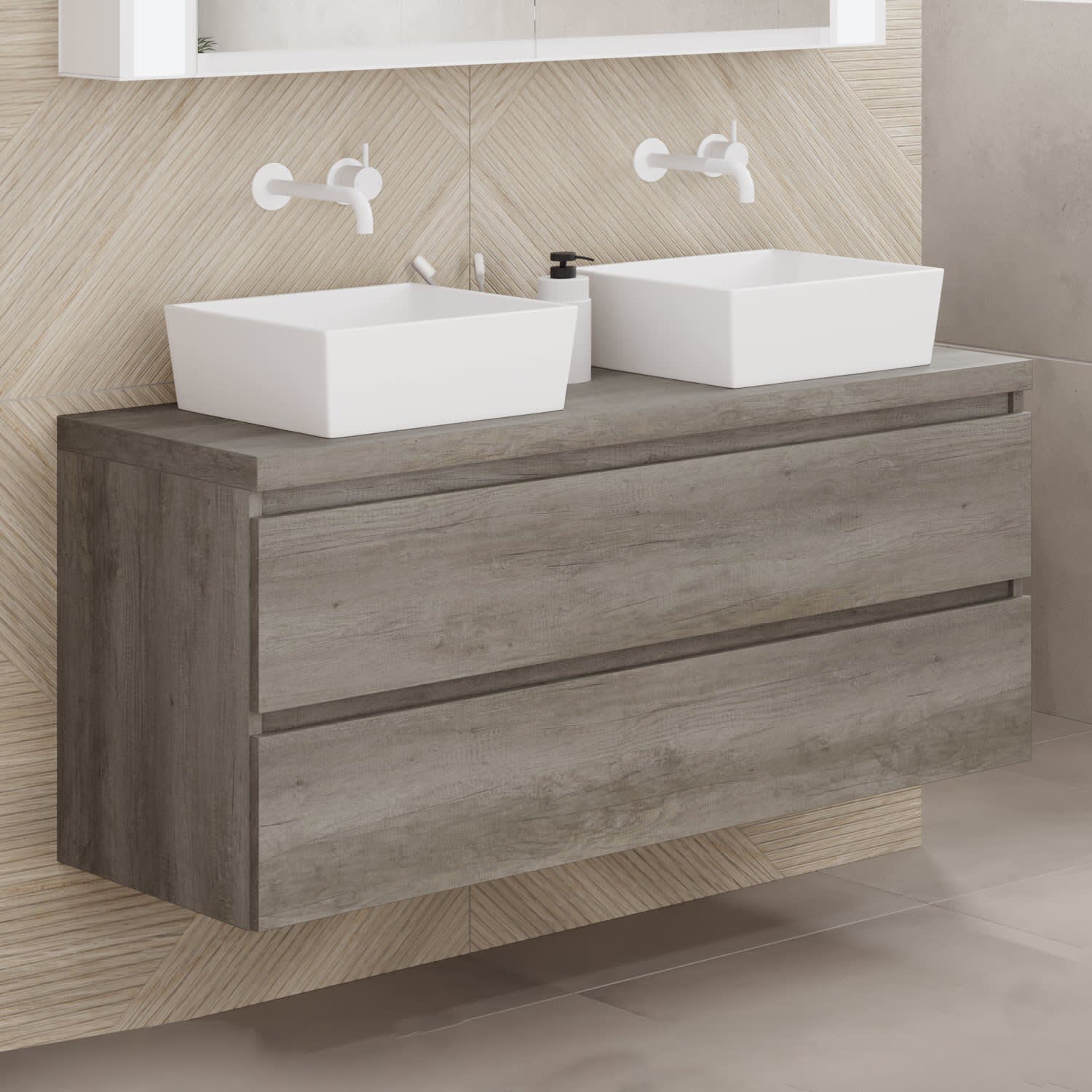 pianura Stella Doppelwaschtisch mit Unterschrank 120,5 cm - MEGABAD