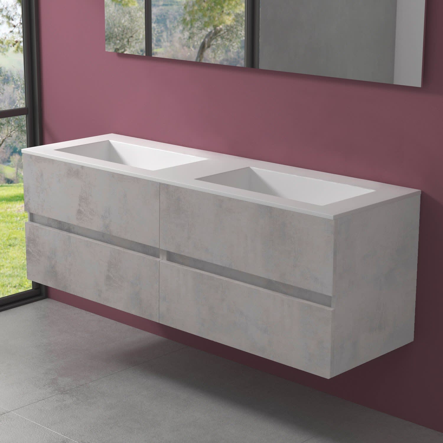 progettobagno Evo 54 Lago Doppel-Waschtisch mit Unterschrank 160 cm ...