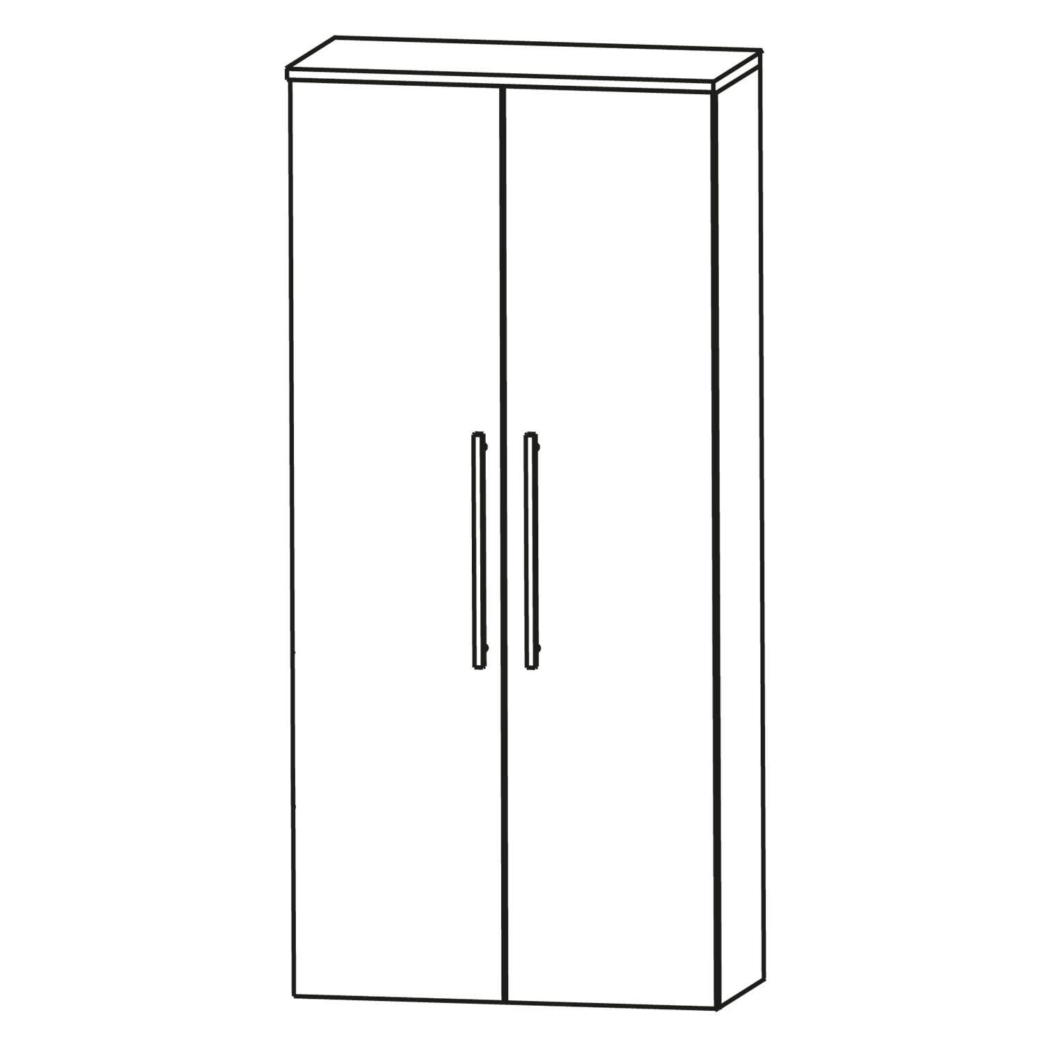 Puris Linea Mittelschrank 60 x 30 x 129,6 cm mit 2 Türen, Griff 350 ...