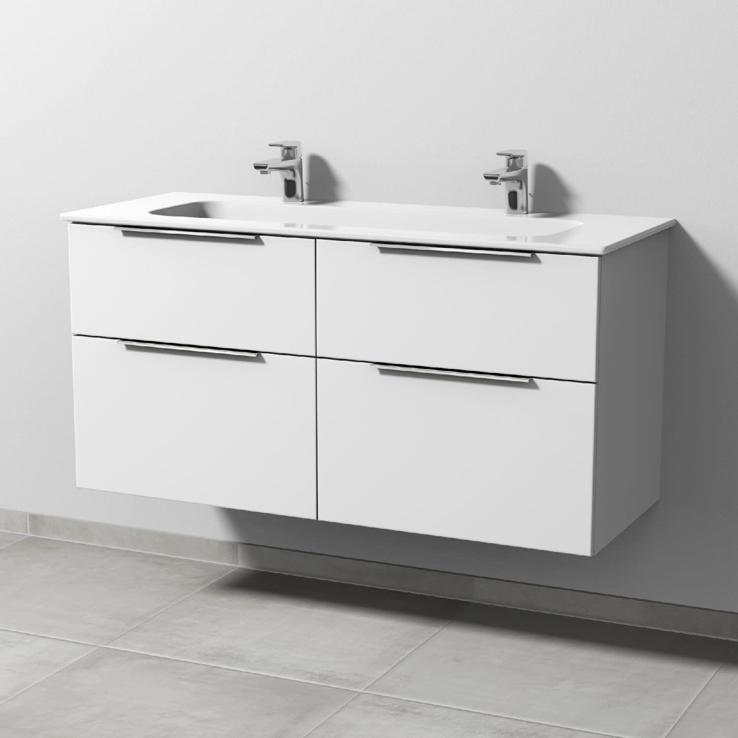 Sanipa 3way Kombination mit Keramik-Doppelwaschtisch Design 120 cm, 4 ...