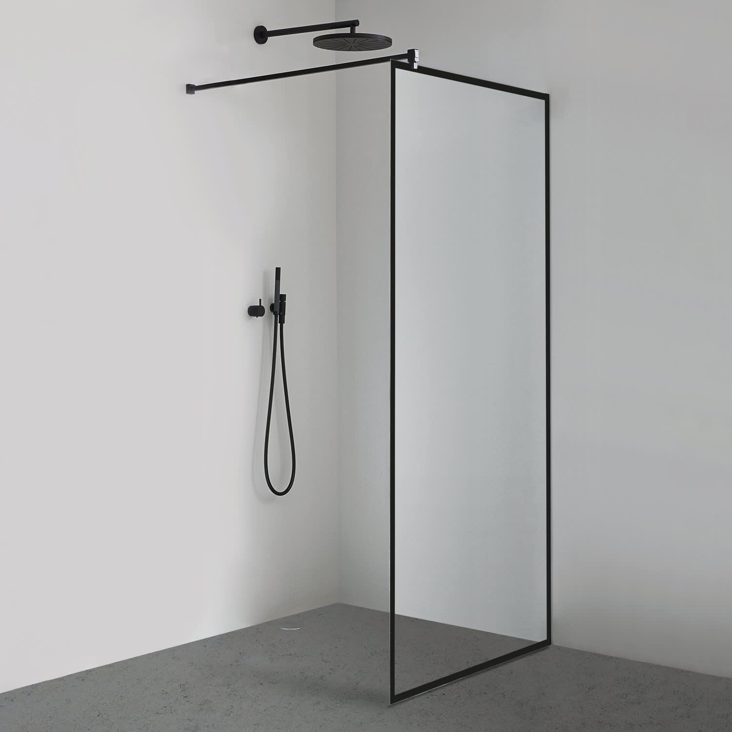 Sprinz Inloop Black Frame Seitenwand 120 x 210 cm - MEGABAD