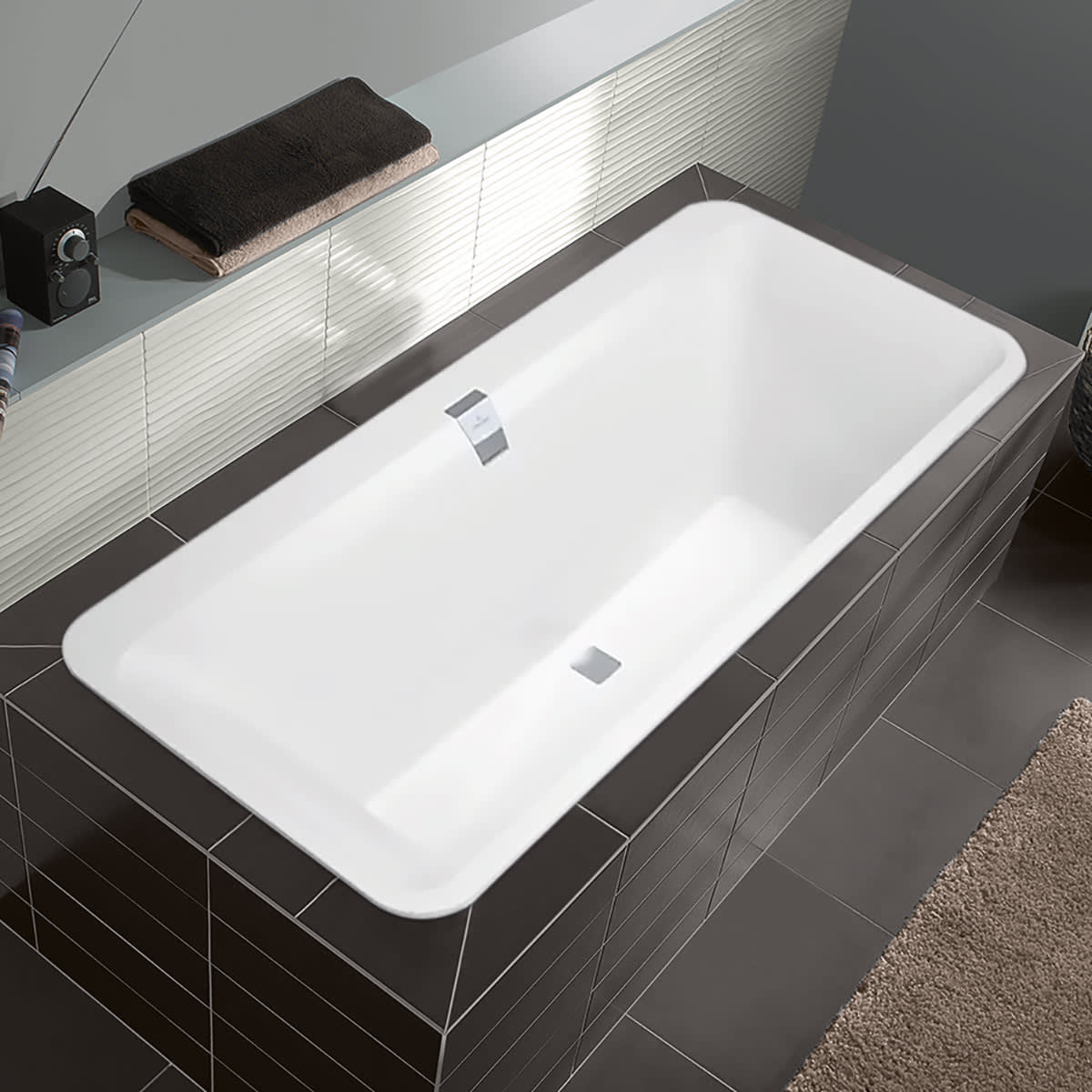 Villeroy & Boch Squaro Edge 12 Duo Badewanne 180 x 80 cm UBQ180SQE7DV ...