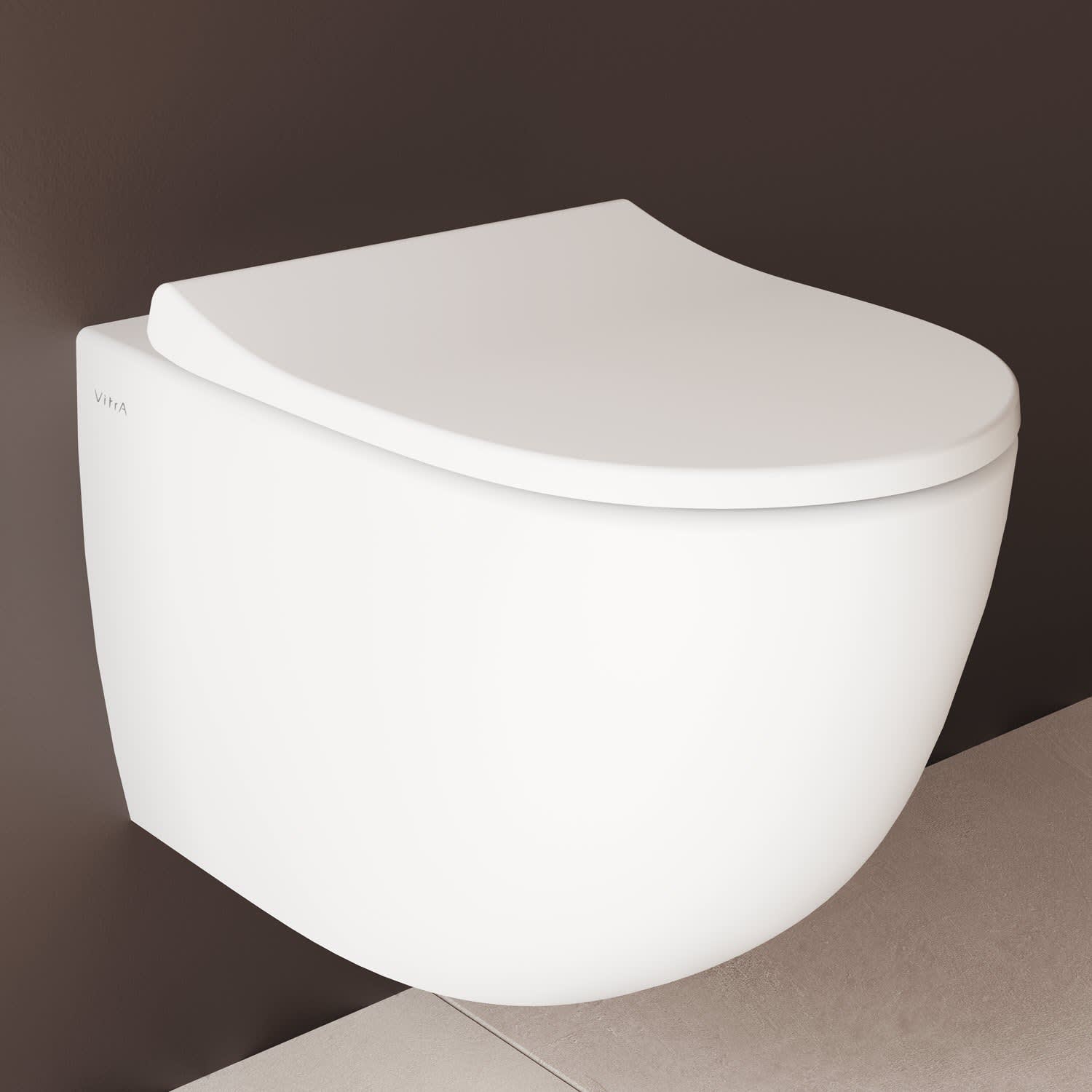 VitrA Sento Wand-WC VitrA Flush 2.0, ohne Spülrand mit WC-Sitz Slim ...