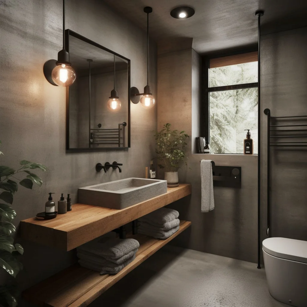 Badezimmer in Betonoptik: So gelingt der Industriecharme